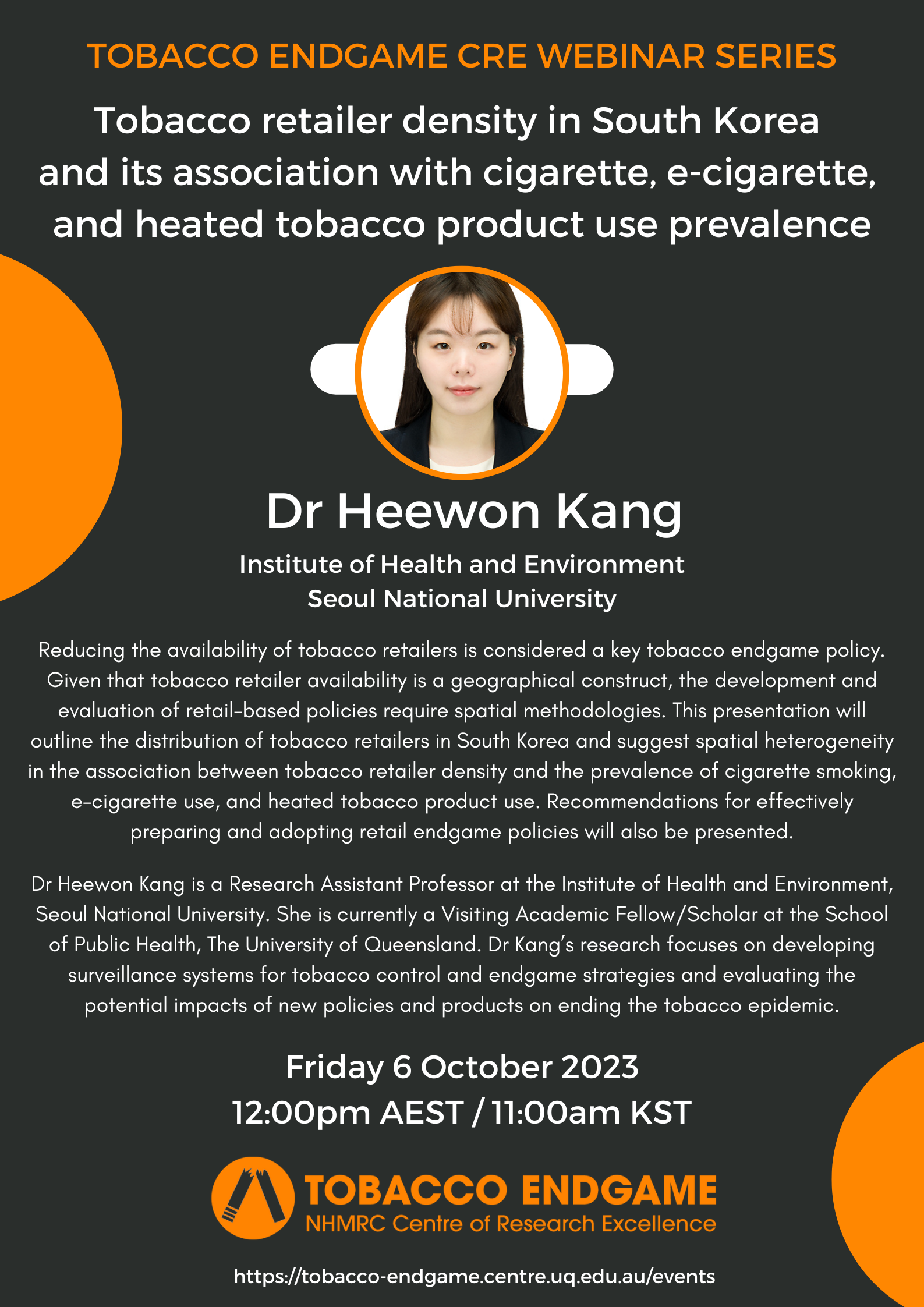 Tobacco Endgame CRE Events - Centre of Research Excellence on Achieving the Tobacco Endgame ...
